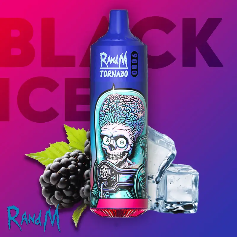 FUMOT Black Ice RandM Tornado 9000 Bar R and M Pack Of 10 Vape Pen ...