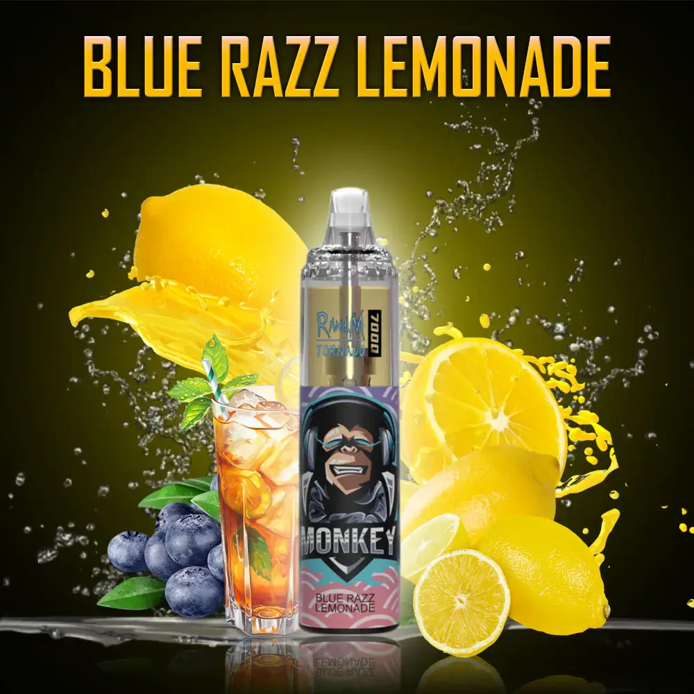 FUMOT Blue razz lemonade Randm Tornado 7000 Puff Bar R and M ...