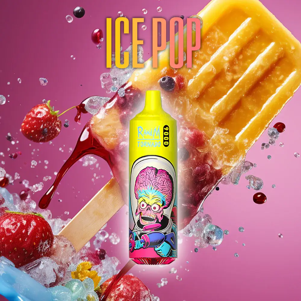 FUMOT Ice Pop RandM Tornado 9000 Bar R and M Pack Of 10 Vape Pen ...